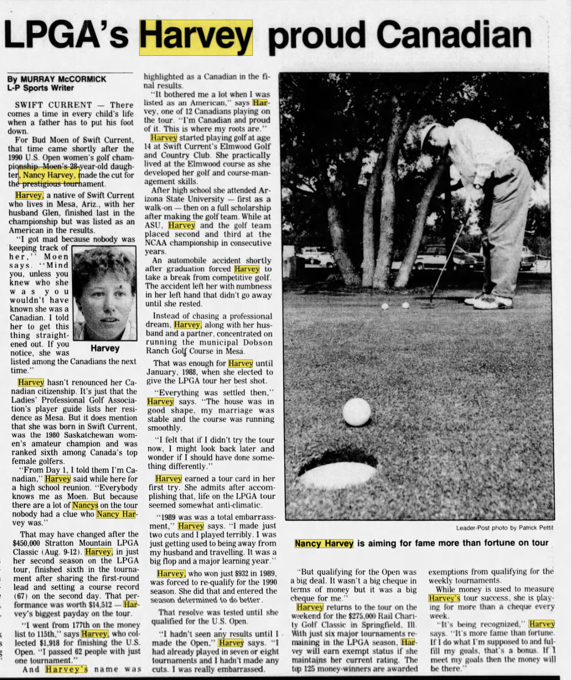 Harvey reflects on start in golf ahead of juniors in Hall of Famers ...